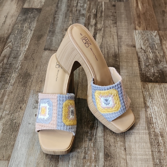 NOBO | Shoes | Nobo No Boundaries Pastel Granny Square Chunky Heel ...